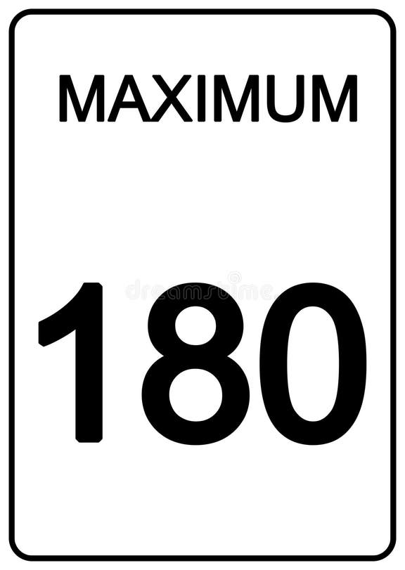 Maximum 180 Speed Sign Rectangular Shape Stock Illustration ...
