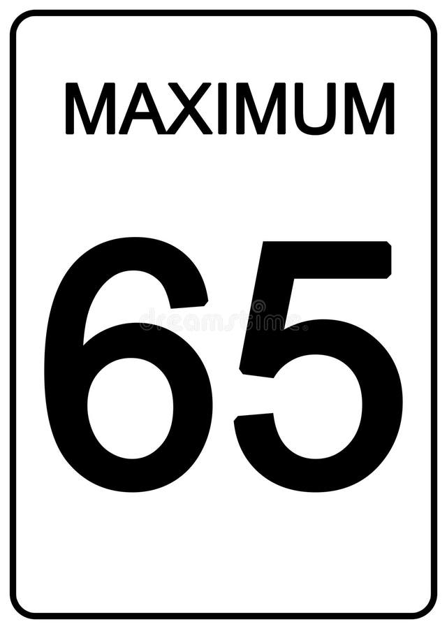 Maximum 65 Speed Sign Rectangular Shape Stock Illustration ...