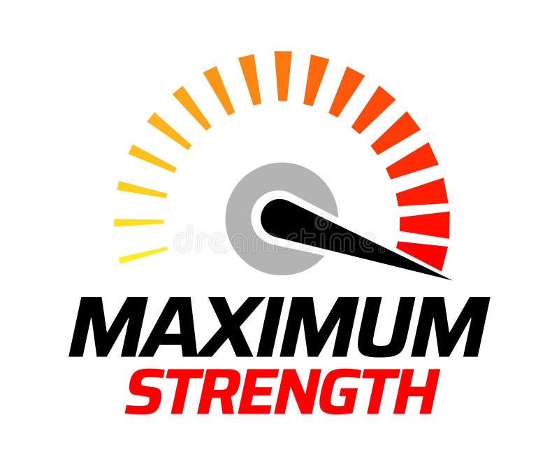 Maximum Strength Vector Logo Icon Badge Stock Vector - Illustration of ...