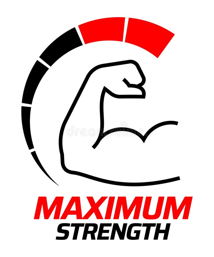 Maximum Strength Vector Logo Icon Badge Stock Vector - Illustration of ...