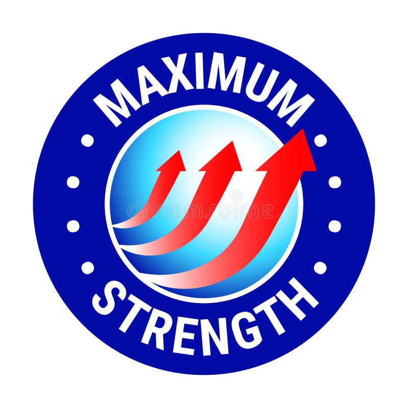 Maximum Strength Vector Logo Icon Badge Stock Vector - Illustration of ...