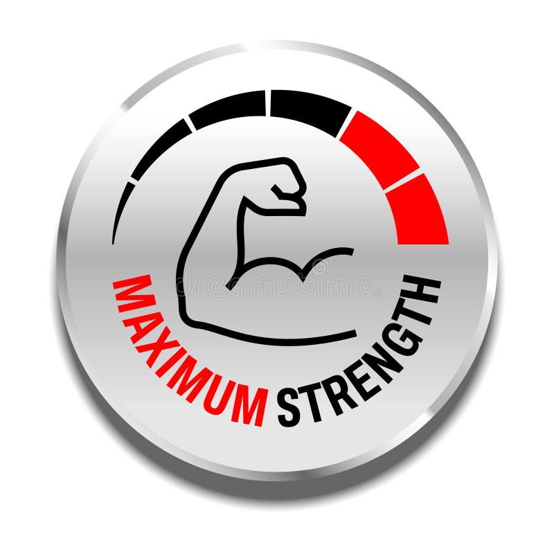 Maximum Strength Vector Logo Icon Badge Stock Vector - Illustration of ...