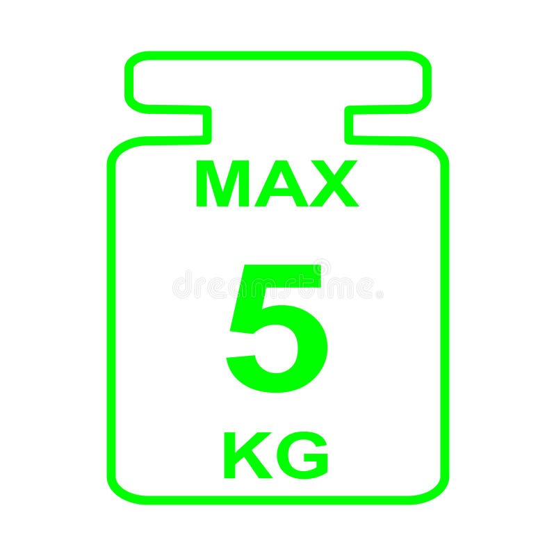 Maximum Weight Limit Up To Five Kg. Isolated Vector, Illustration Stock ...
