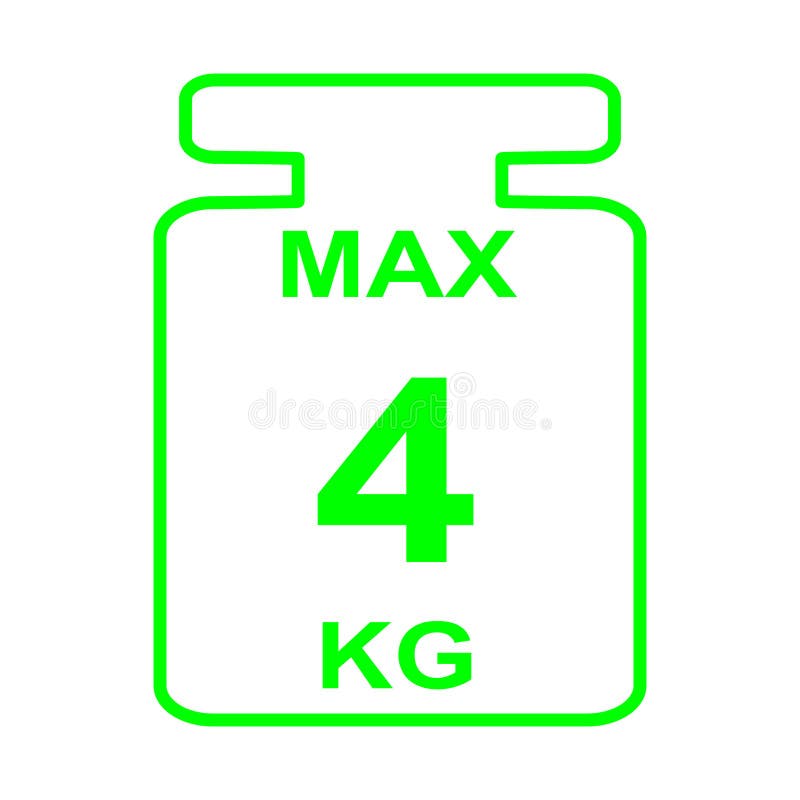 Maximum Weight Limit Up To Four Kg. Isolated Vector, Illustration Stock ...