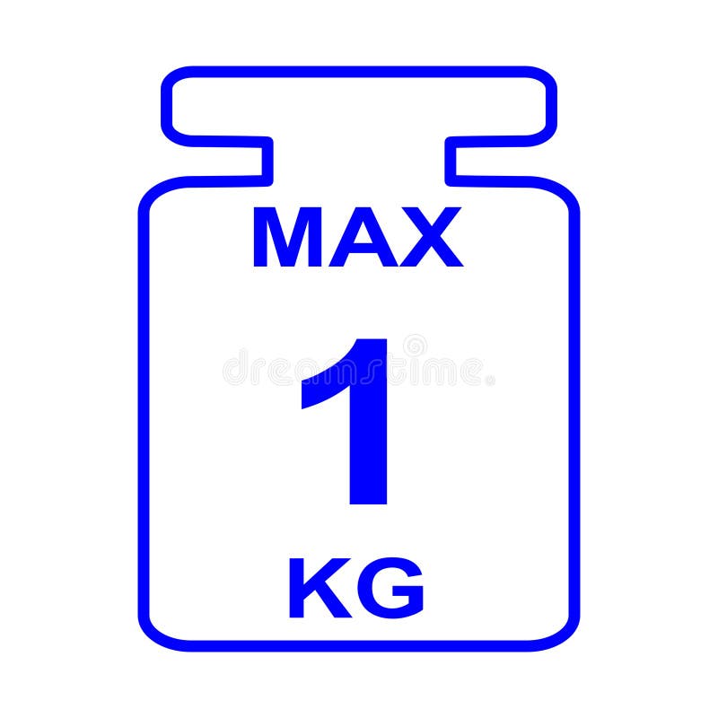 Maximum Weight Limit Up To 1 Kg. Isolated Vector , Illustration Stock ...