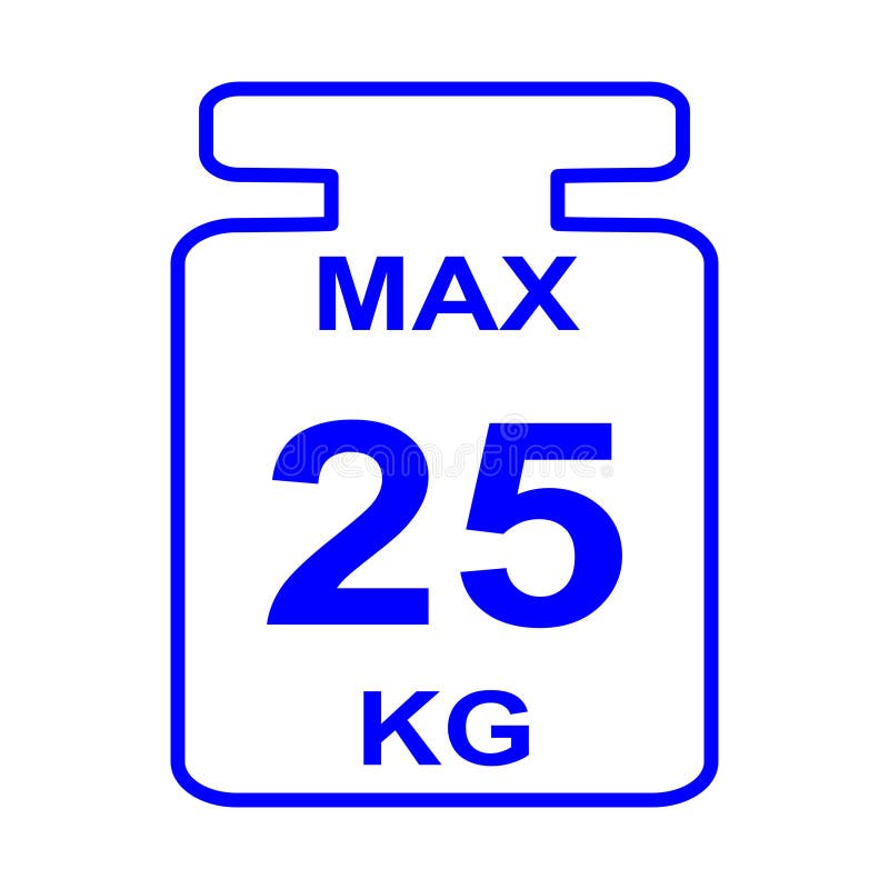 Maximum Weight Limit Up To Twenty Five Kg. Isolated Vector ...