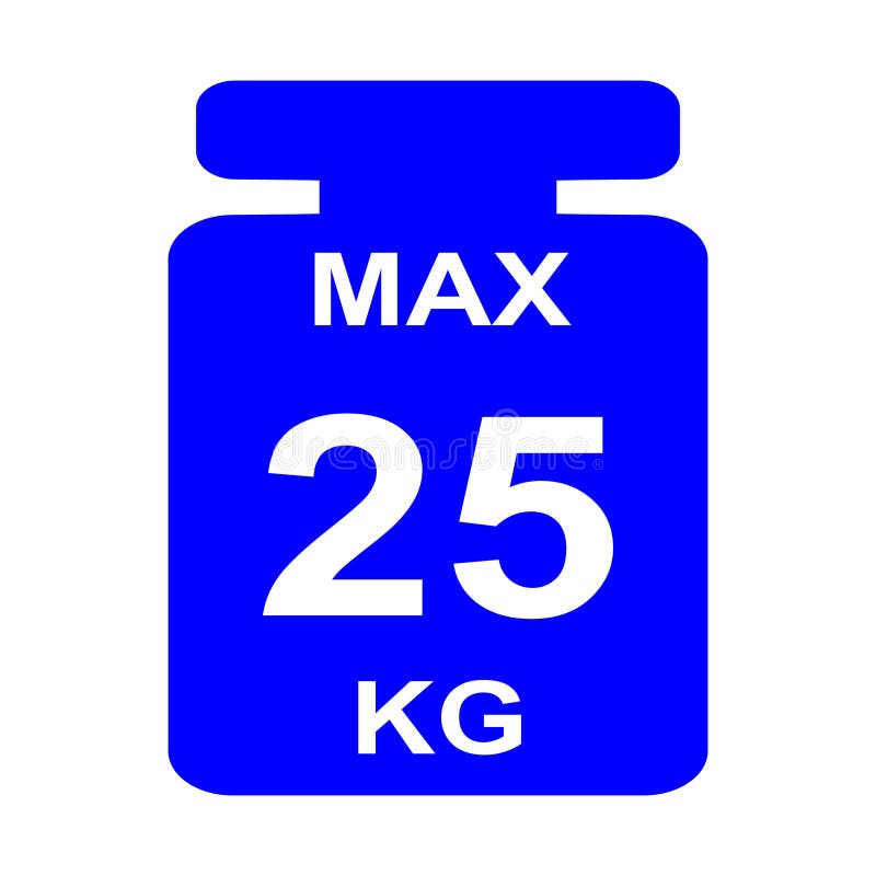 Maximum Weight Limit Up To Twenty Five Kg. Isolated Vector ...