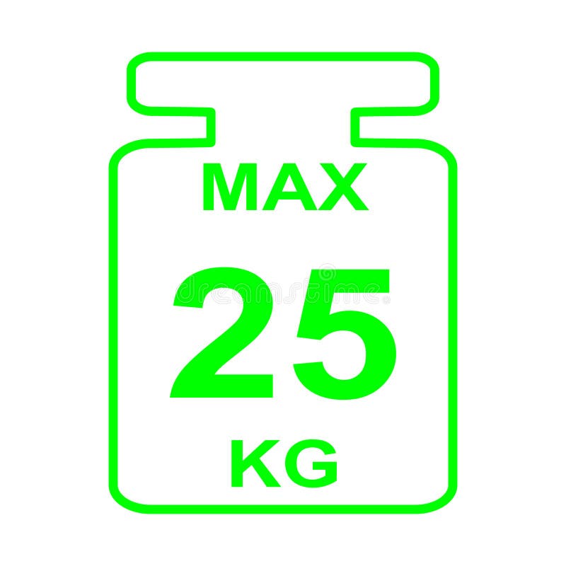 Maximum Weight Limit Up To Twenty Five Kg. Isolated Vector ...