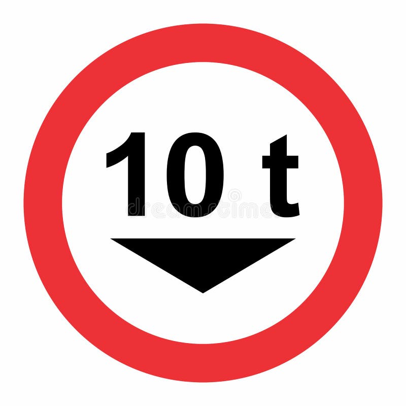 Maximum Weight Traffic Sign Stock Illustration - Illustration of ...