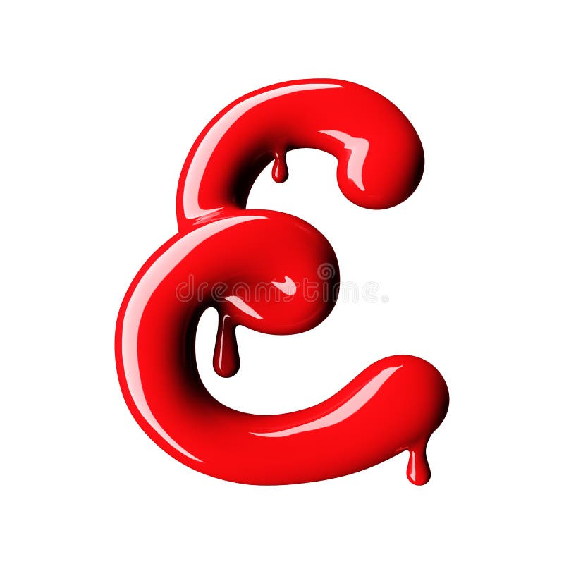 Letra E Roja Brillante En Mayúsculas. Renderizado 3D Stock de ...