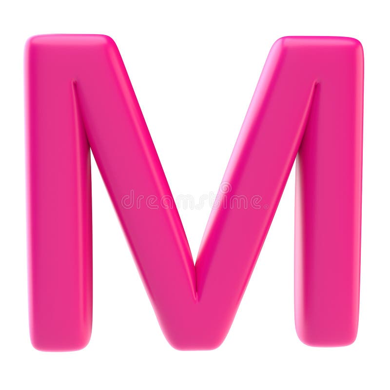 Mayúscula Rosado Brillante De La Letra Stock de ilustración ...