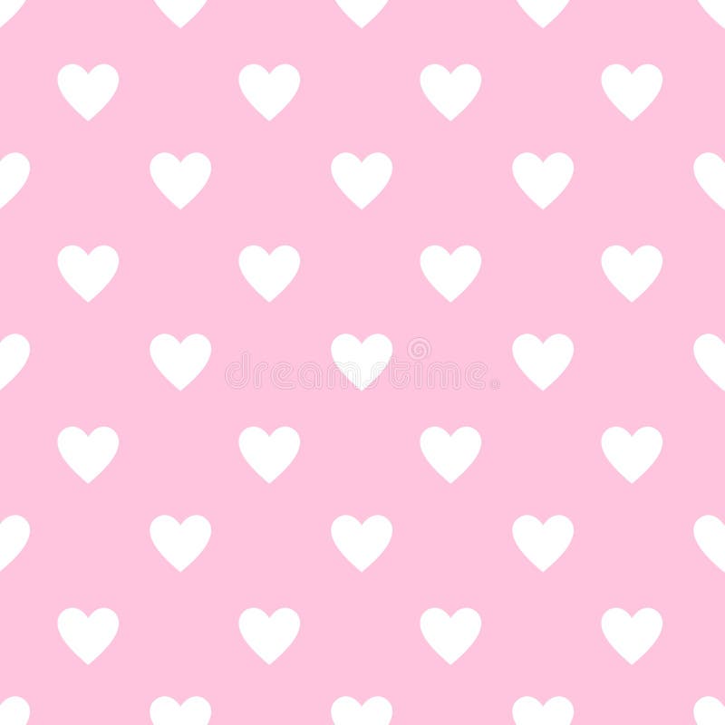 White Hearts Light Pink Repeat Stock Illustration - Illustration of ...