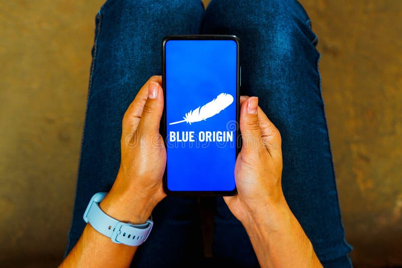 May 27, 2023, Brazil. in this Photo Illustration, the Blue Origin Logo ...