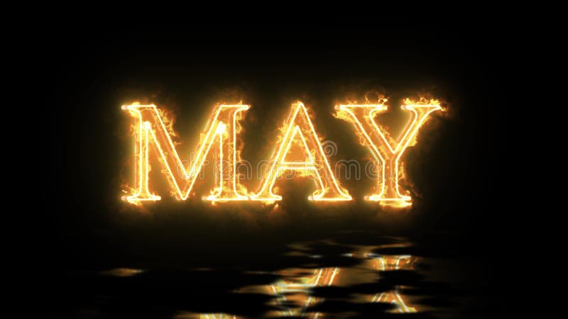 May Burning Fire with Reflection on Black Background Stock Footage ...
