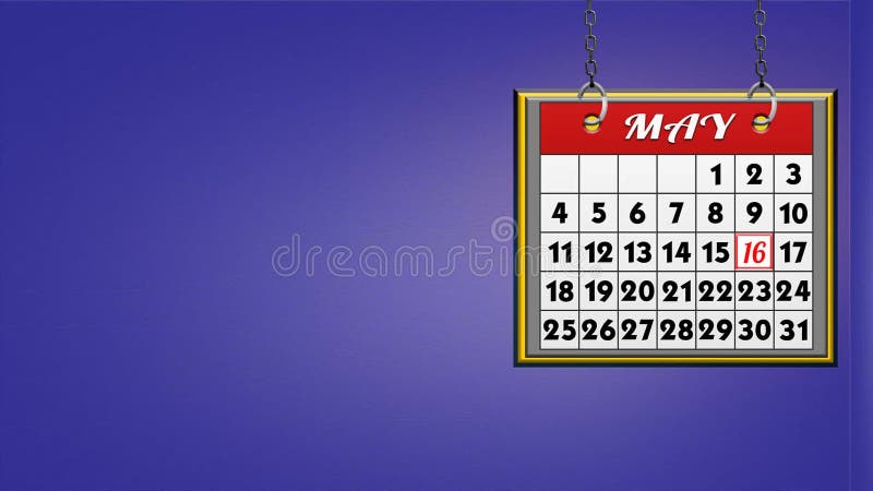 17 May Calendar. All Days of Month, Monthly Calendar. Text Effect on ...