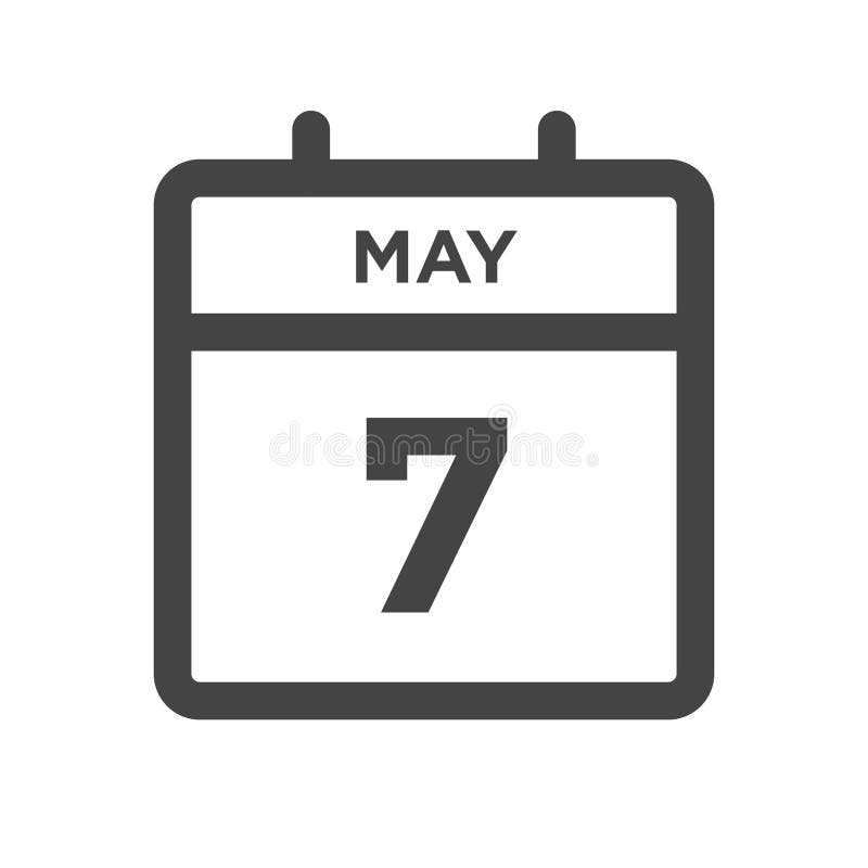 May 7 Calendar Day Calender Date for Deadlines or Appointment Stock ...