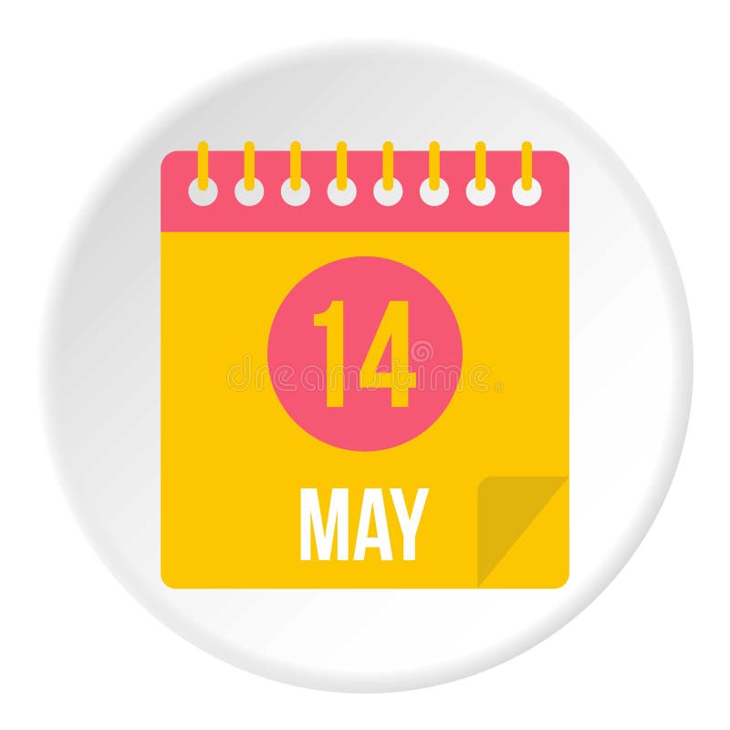 May 14 Calendar Icon Circle Stock Vector - Illustration of greeting ...