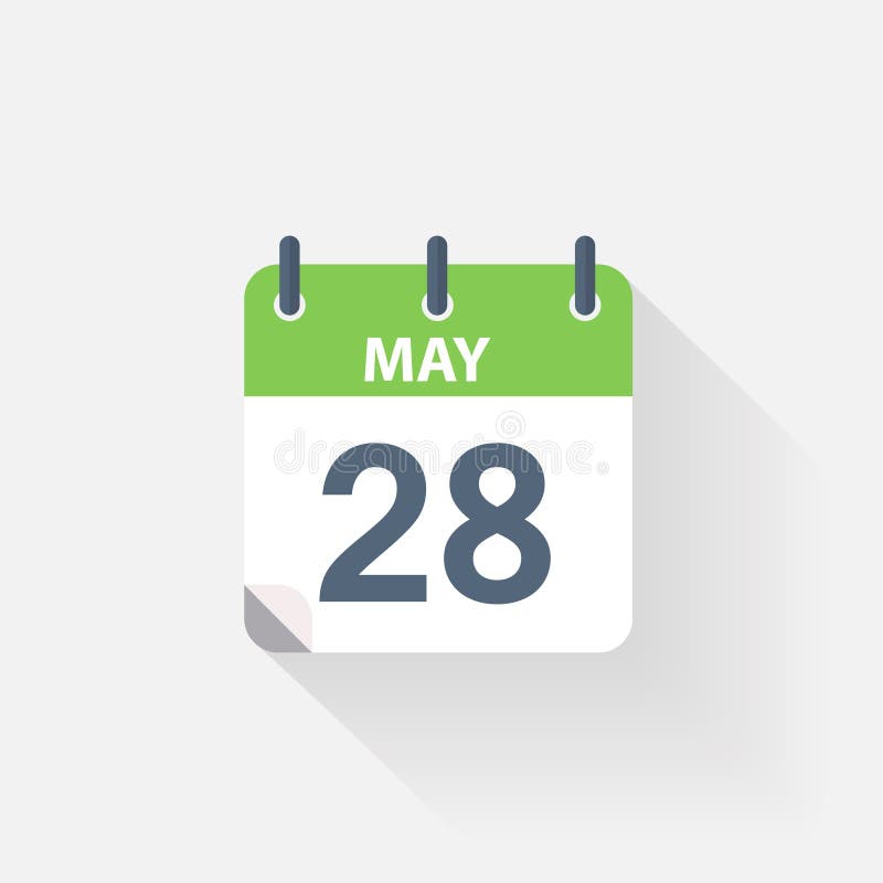 28 may calendar icon stock illustration. Illustration of flat - 81138648