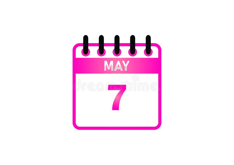 May 7 Calendar Icon stock vector. Illustration of organization - 365966956