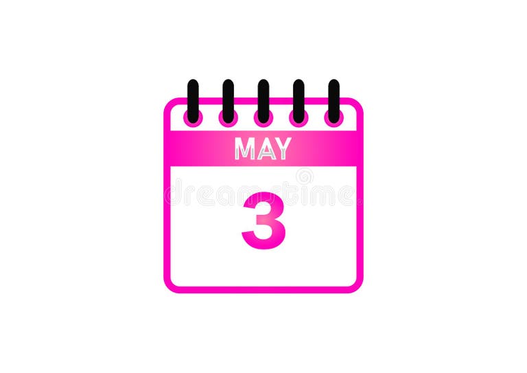 May 3 Calendar Icon stock vector. Illustration of reminder - 365966942