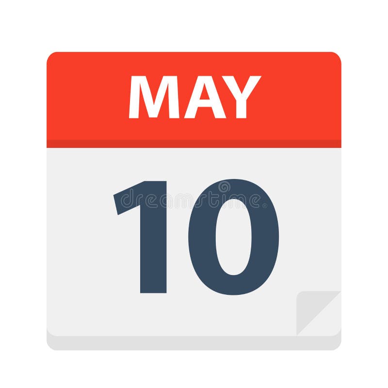 May 10 - Calendar Icon stock illustration. Illustration of square ...