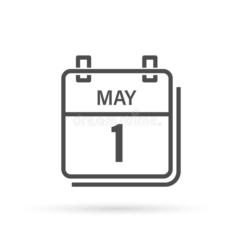 May 1, Calendar Icon with Shadow. Day, Month. Flat Vector Illustration ...