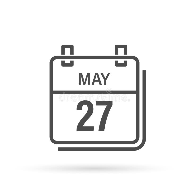May 27, Calendar Icon with Shadow. Day, Month. Flat Vector Illustration ...