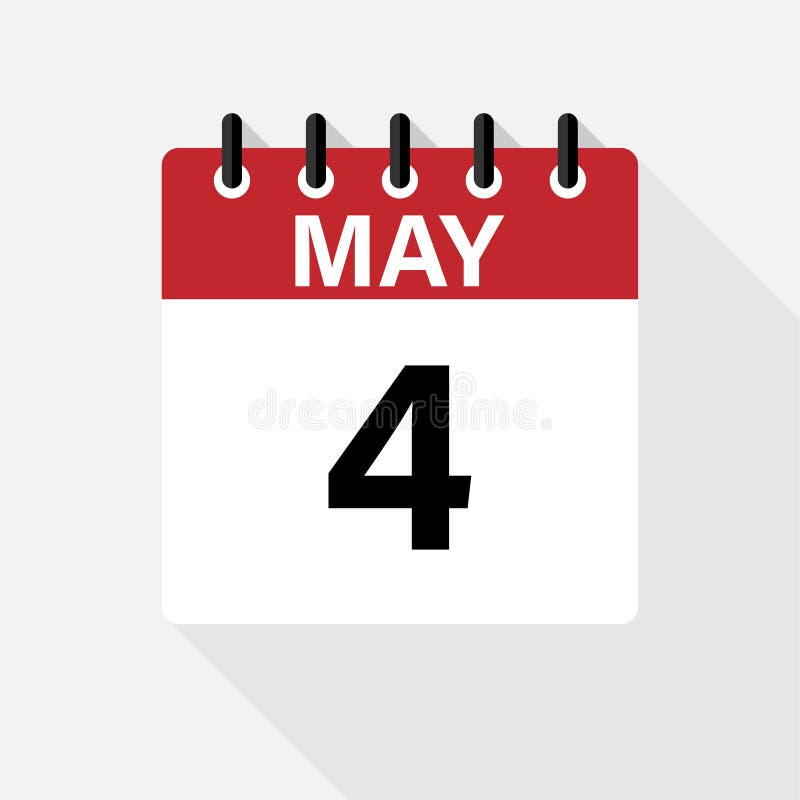 May - Calendar Icon. Calendar Icon with Shadow. Flat Style Stock ...