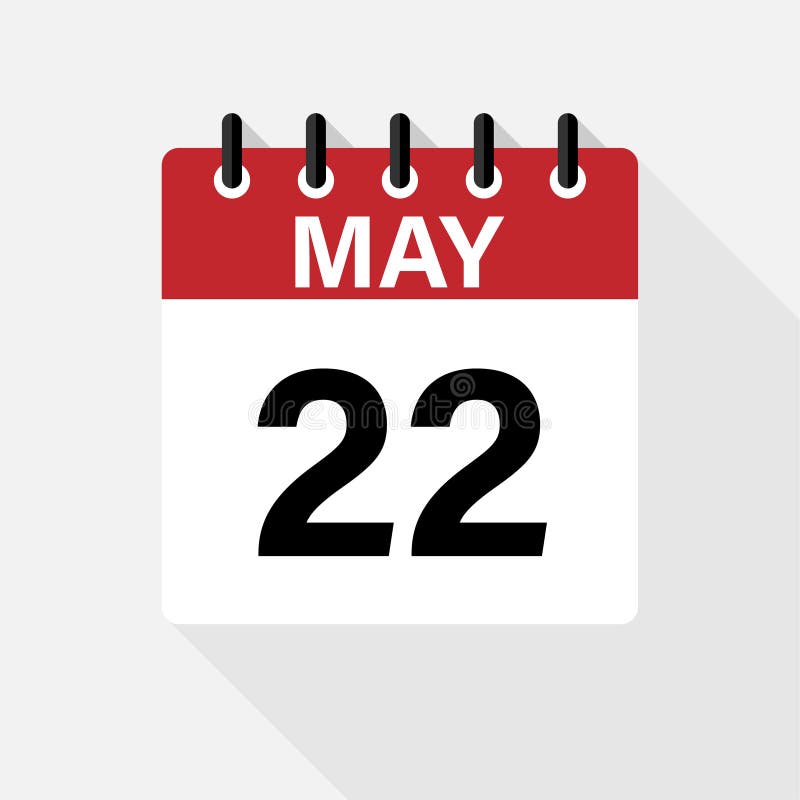 May - Calendar Icon. Calendar Icon with Shadow. Flat Style Stock ...