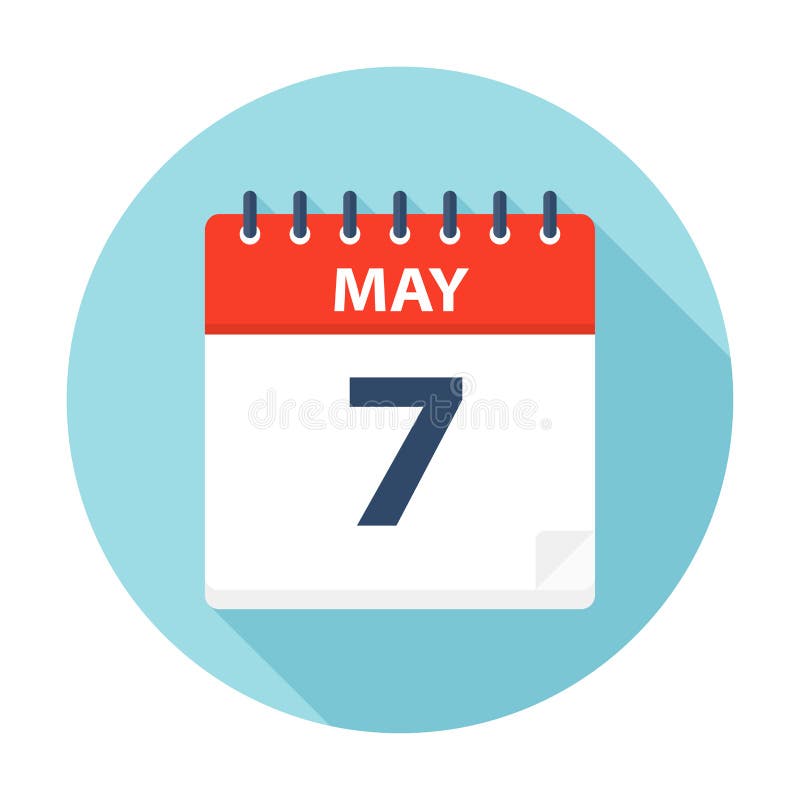 May 7 - Calendar Icon stock illustration. Illustration of white - 127320248