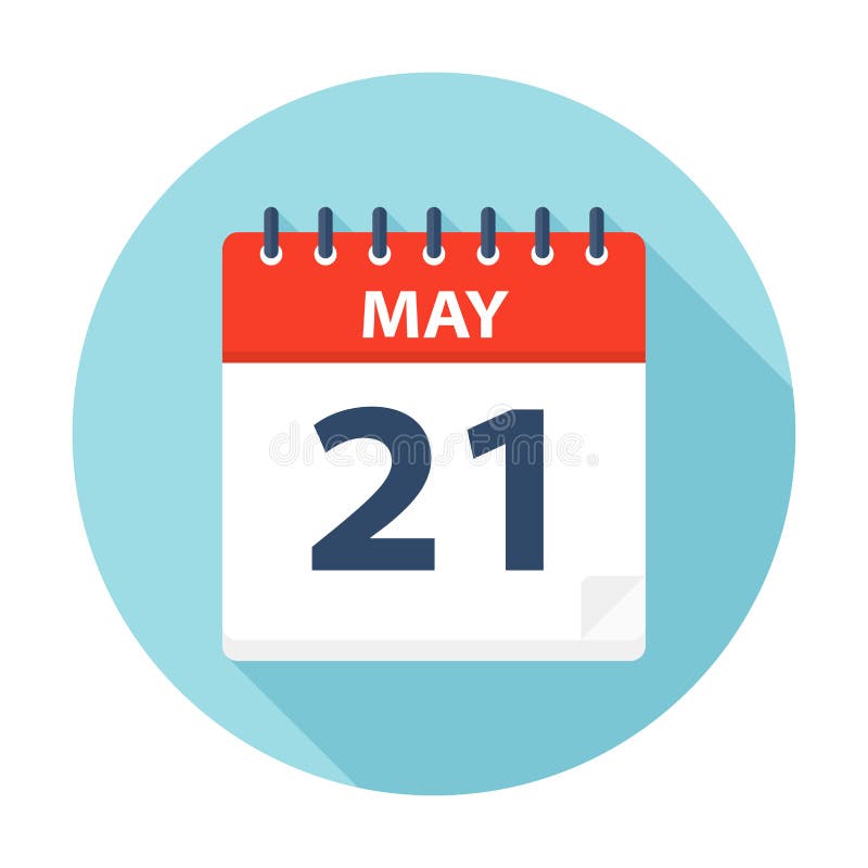 May 21 - Calendar Icon stock illustration. Illustration of flat - 127320674