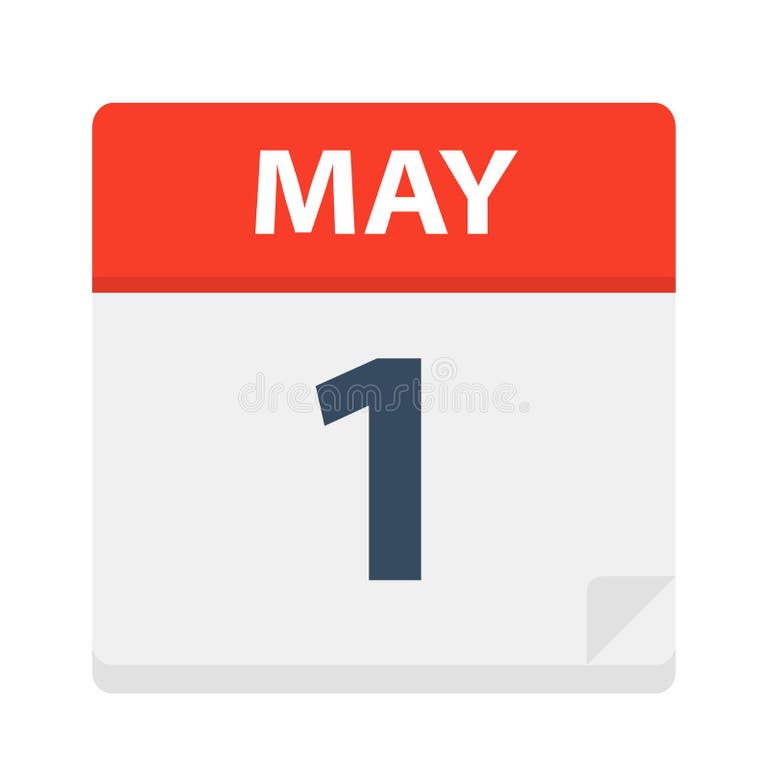 May 1 - Calendar Icon stock illustration. Illustration of time - 131973305