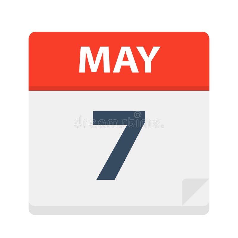 May 7 - Calendar Icon stock illustration. Illustration of rounded ...