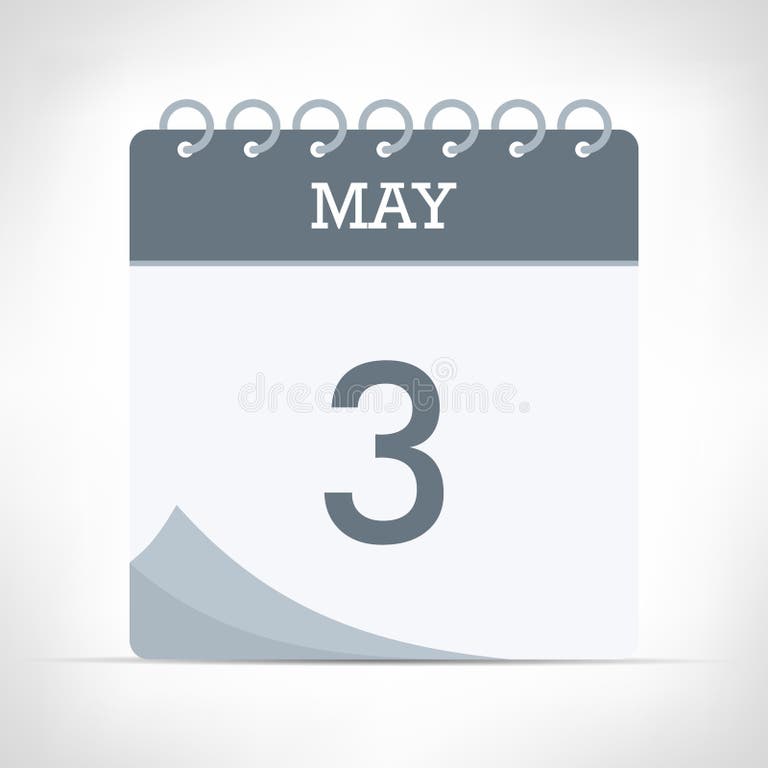May 3 - Calendar Icon stock vector. Illustration of organizer - 215279591