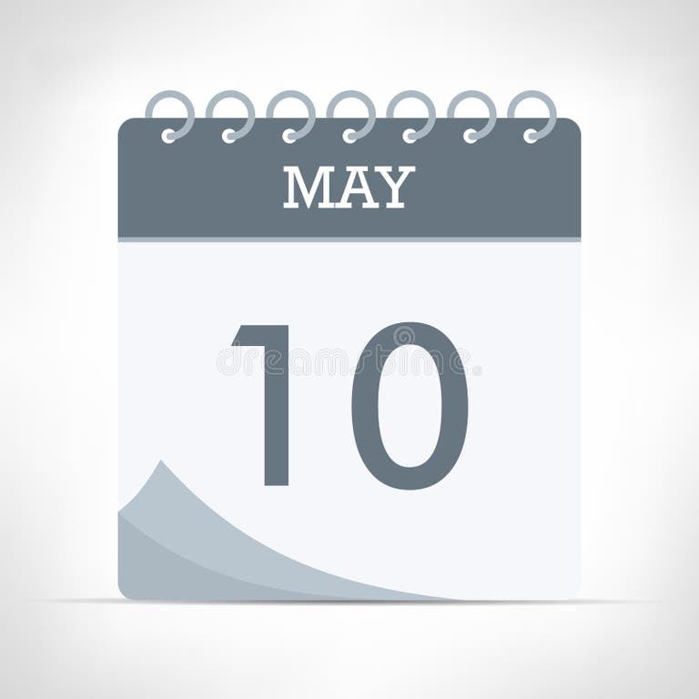 May 10 - Calendar Icon stock vector. Illustration of square - 215279603