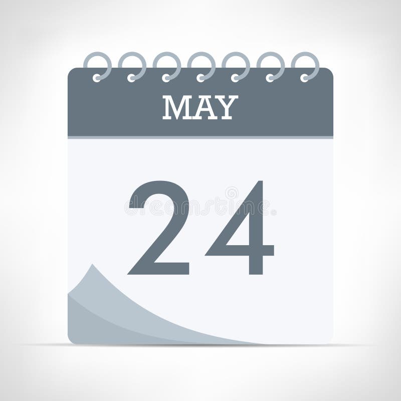 May 24 - Calendar Icon stock vector. Illustration of leaf - 215279626
