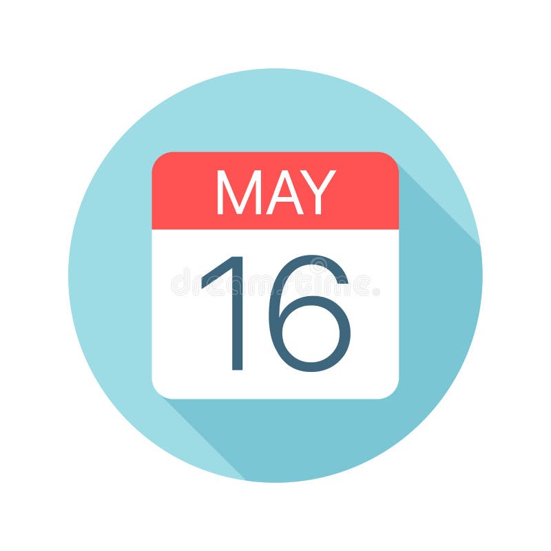 May 16 - Calendar Icon. Vector Illustration of One Day of Month Stock ...
