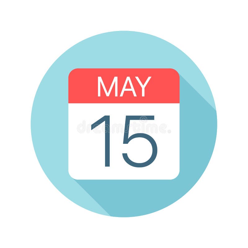 May 15 - Calendar Icon. Vector Illustration of One Day of Month Stock ...