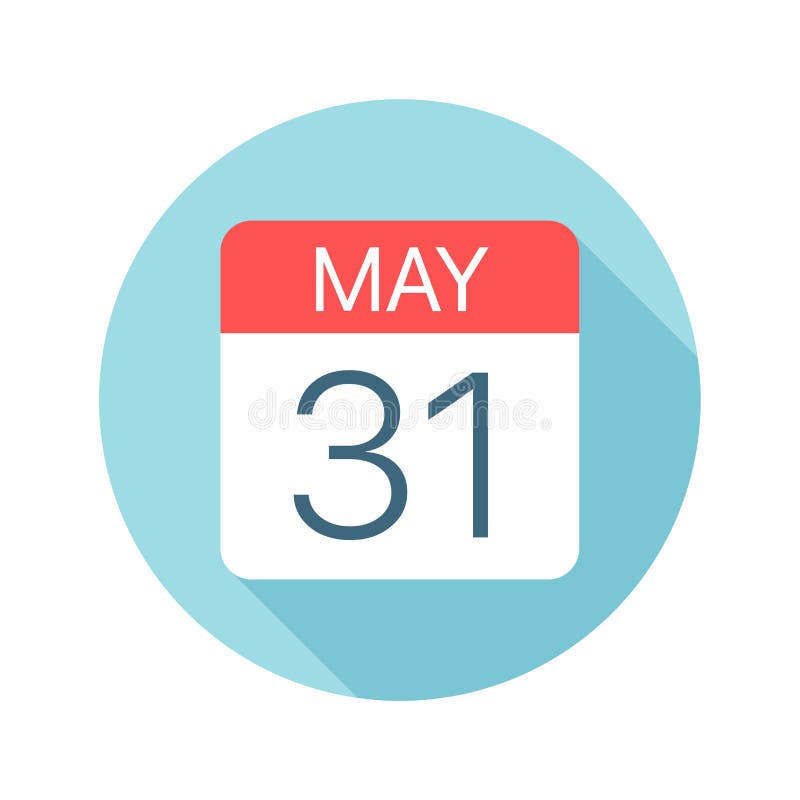 May 31 - Calendar Icon. Vector Illustration of One Day of Month Stock ...