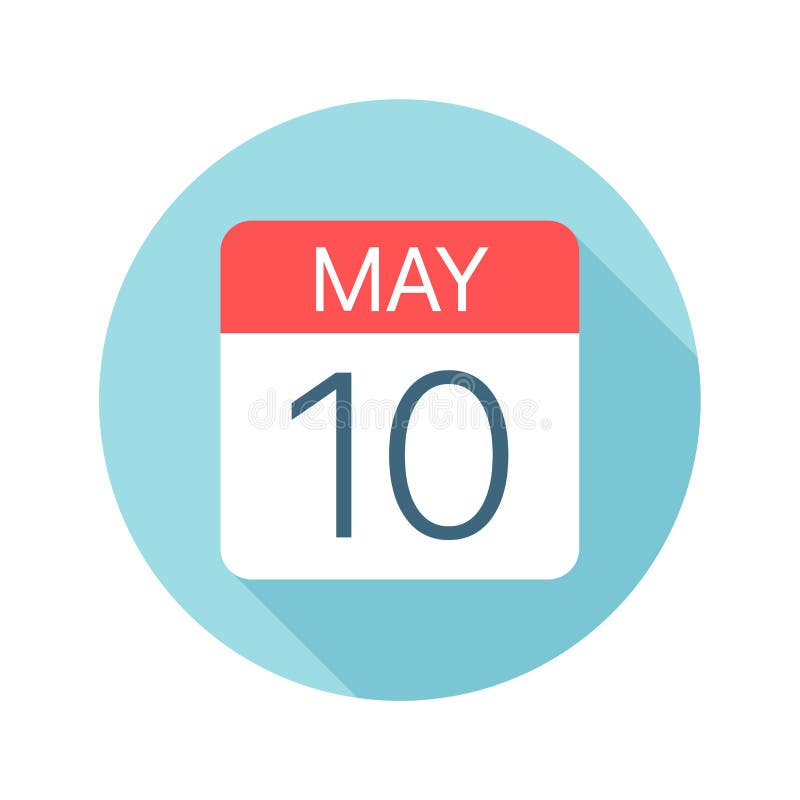 May 10 - Calendar Icon. Vector Illustration of One Day of Month Stock ...