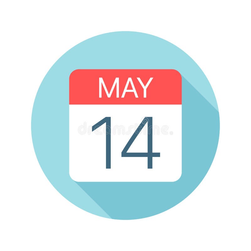 May 14 - Calendar Icon. Vector Illustration of One Day of Month Stock ...