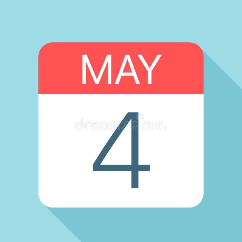 May 4 - Calendar Icon. Vector Illustration of One Day of Month Stock ...