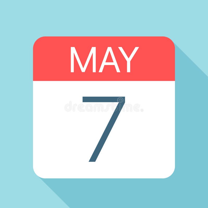 May 7 - Calendar Icon. Vector Illustration of One Day of Month Stock ...