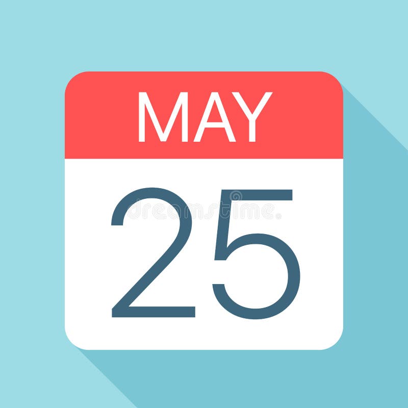 May 25 - Calendar Icon. Vector Illustration of One Day of Month Stock ...
