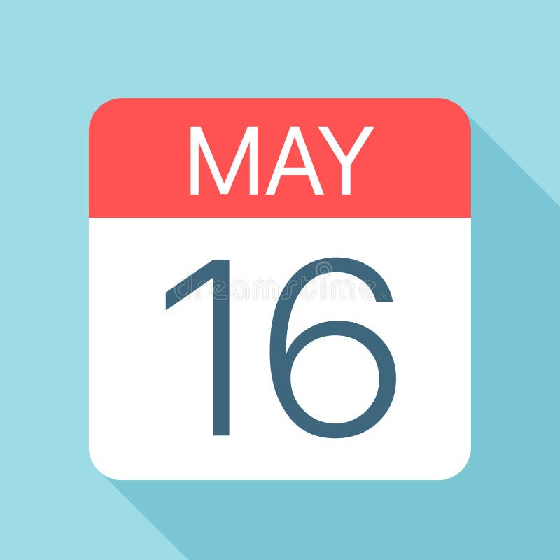 May 16 - Calendar Icon. Vector Illustration of One Day of Month Stock ...