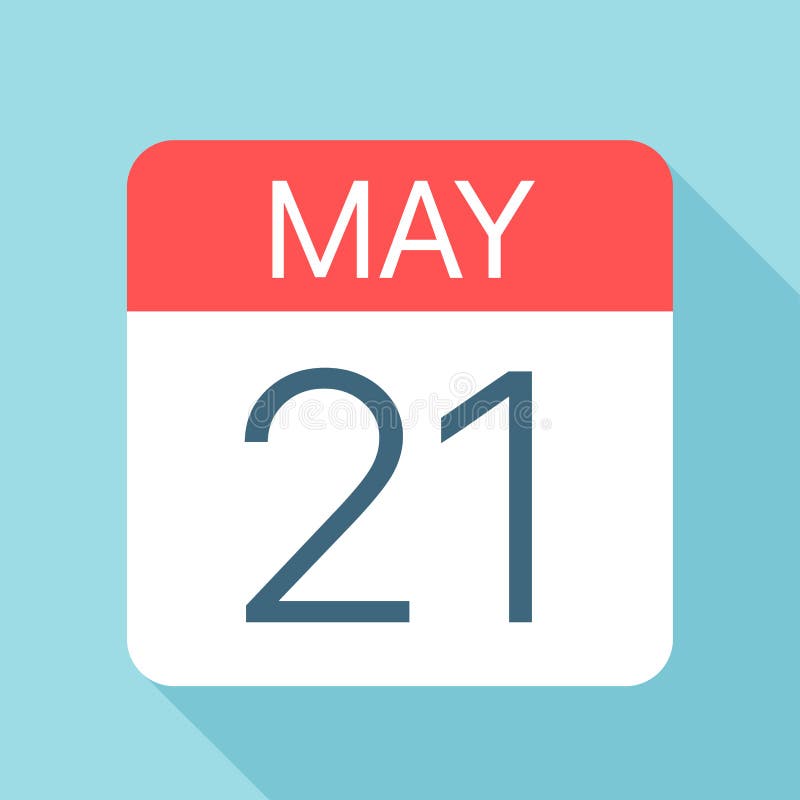 May 21 - Calendar Icon. Vector Illustration of One Day of Month Stock ...
