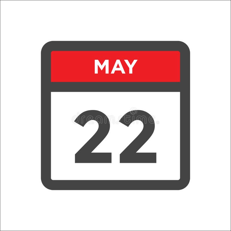 May 22 Calendar Icon W Day of Month Stock Vector - Illustration of ...