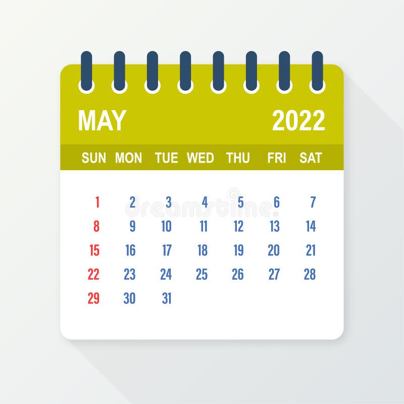 May 2022 Calendar Leaf. Calendar 2022 in Flat Style. Vector ...