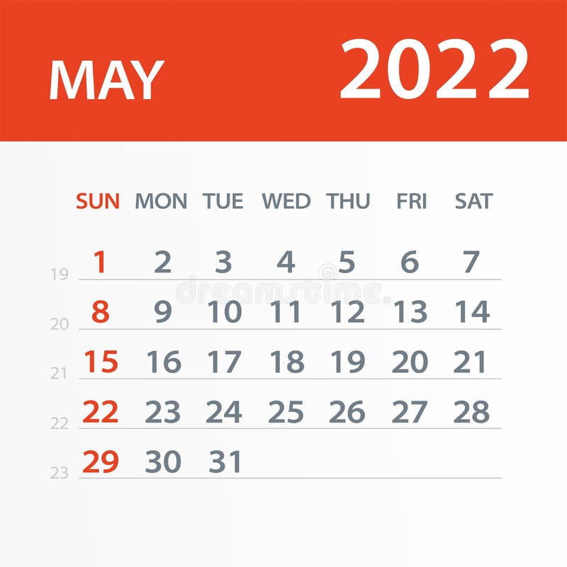 May 2022 Calendar Stock Illustrations – 8,634 May 2022 Calendar Stock ...