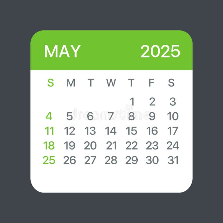 May 2025 Calendar Leaf - Vector Template Graphic Illustration Stock ...